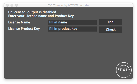 TXL Timecode Plug-in - TXL